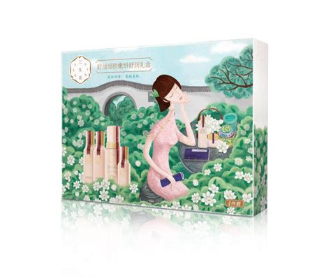 三生花舒缓细肤嫩妍舒润礼盒 百雀羚pechoin