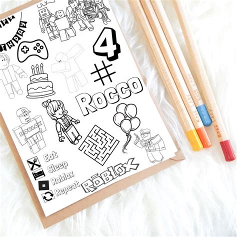 Roblox Coloring Sheet Etsy