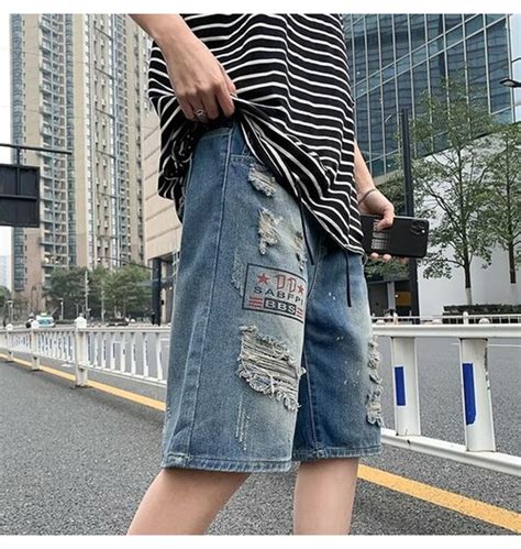 청바지남성 청반바지 5부 캐주얼 하프팬츠 프린팅 말바지 슬림핏 패션 DL1 티몬