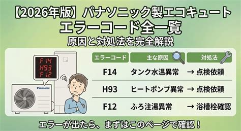【2026年版】ダイキン製エコキュート エラーコード全一覧｜原因と対処法を完全解説 エコキュート