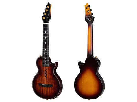 enya e6 fe solid acacia electro acoustic tenor ukulele red chilli audio
