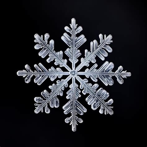 Premium Photo Frozen Elegance A Snowflakes Serenade On A Black Canvas