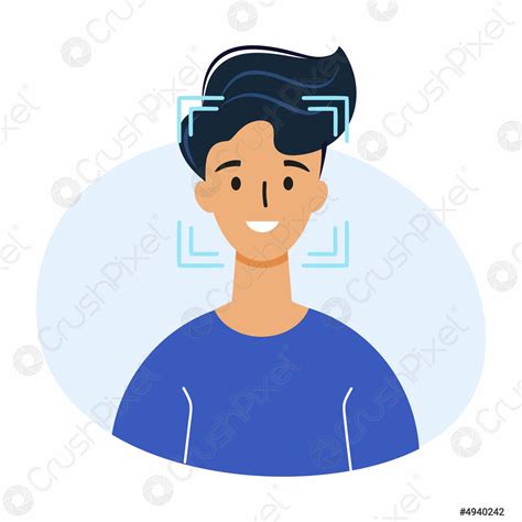 Man And Facial Recognition System Modern Digital Technologies Stock Vector 4940242 Crushpixel