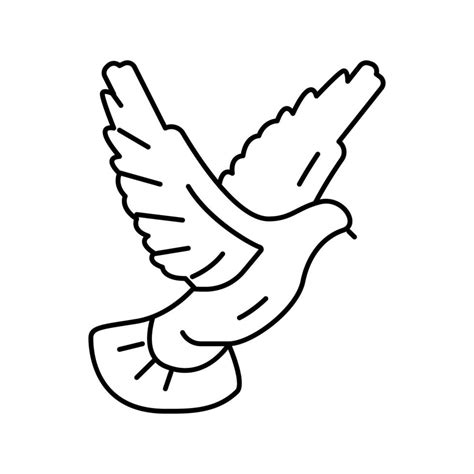 Flying Dove Line Icon Vector Illustration 19597454 Vector Art At Vecteezy