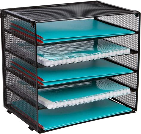 Buy Desk Organizer Tray Letter Tray In Black Metal Mesh For
