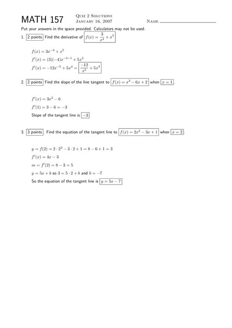 Calculus Applications To Business And Economics Quiz 2 With Answers