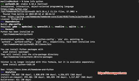 Hướng Dẫn Cài đặt Python Sử Dụng Brew Trên Macos Vinasupport
