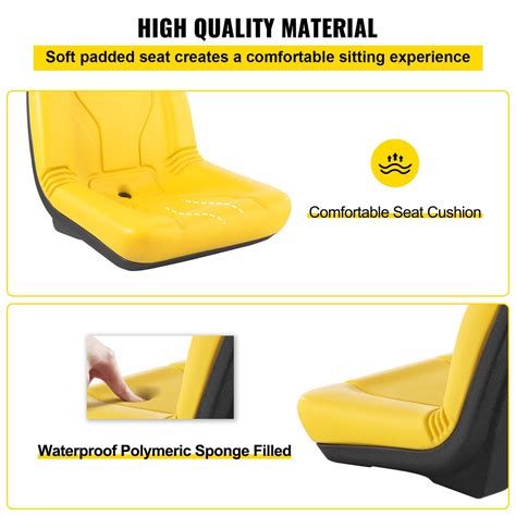 Forklift Seat Mower Seat Pvc 2pcs John Deere High Back Tractor Seat