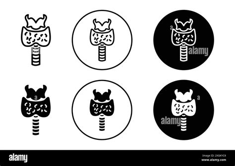 Thyroid Gland Icon Logo Sign Vector Outline In Black And White Color Stock Vector Image And Art