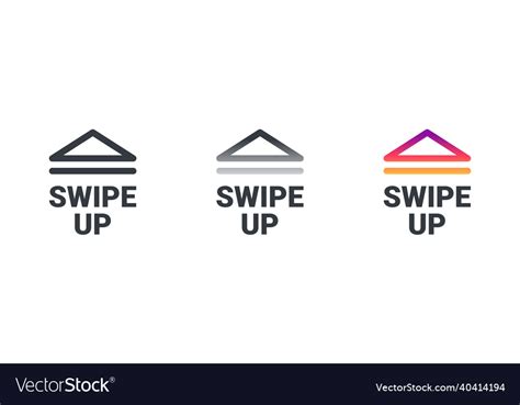 Swipe Up Arrows Icons Template Buttons Royalty Free Vector