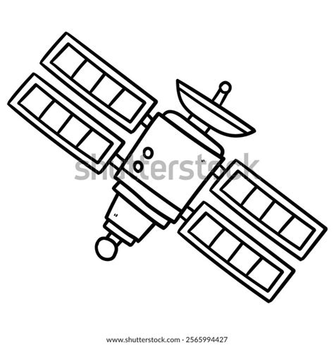 Hand Drawn Doodle Space Orbital Satellite Stock Vector Royalty Free