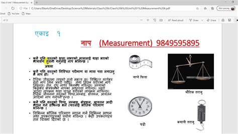 Class 6 Science Course Contents And Chapter 1 Measurement Nepali