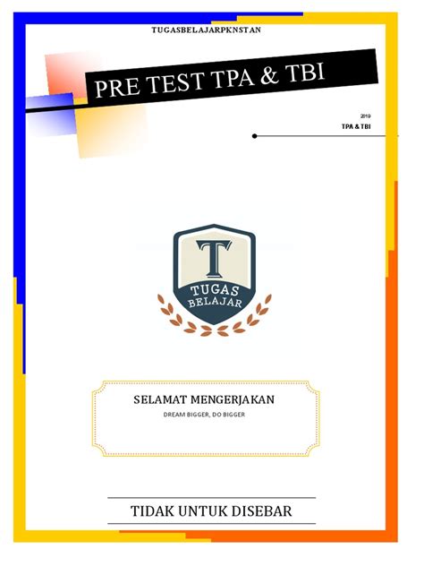Pre Test Tpa Tbi Pdf