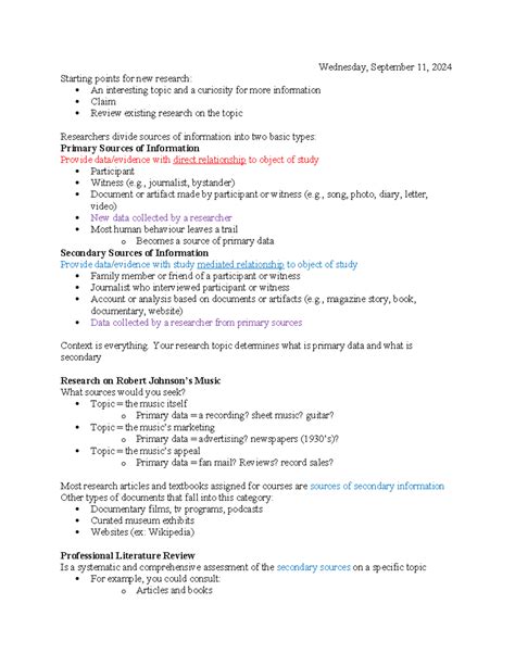 Lec 2 Weekly Lecture Notes Wednesday September 11 2024 Starting