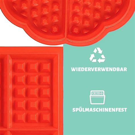 Silikon Waffelform 2er Set Für Backofen Mikrowelle Airfryer