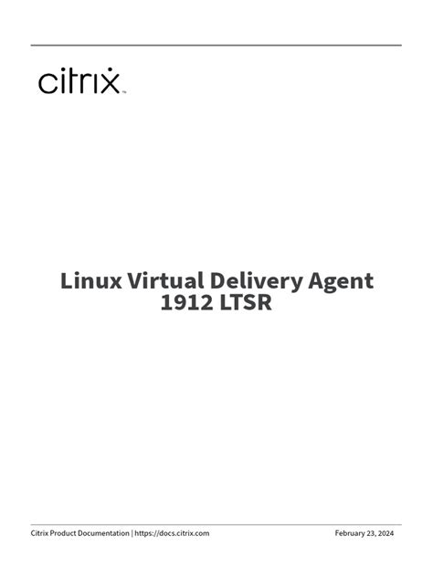Linux Virtual Delivery Agent 1912 Ltsr Pdf I Pv6 Citrix Systems