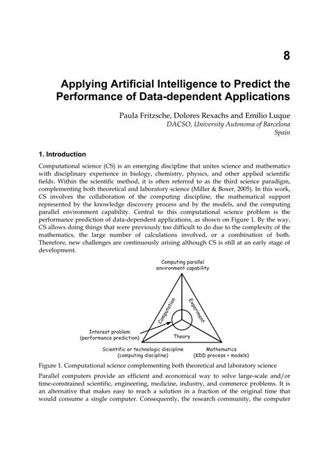 Pdf Applying Artificial Intelligence To Predict The Performance Of Data Dependent Applications