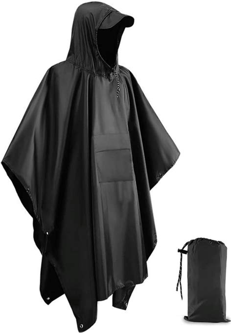 Victoper Waterproof Poncho Adult Reusable Rain Poncho Adult Waterproof
