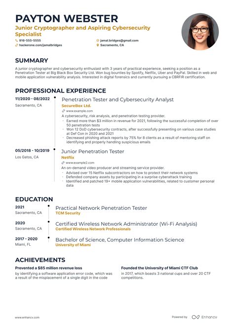 Penetration Tester Resume Examples Guide For