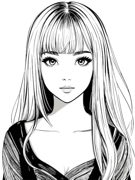 Premium Vector A Realistic Hand Drawn Sketch Of Beautiful Girl Illustration Design Art Vector