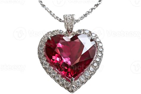 Beautiful Ruby Heart Pendant Silver Chain Elegantly Designed For A Special Occasi 59941373 Png