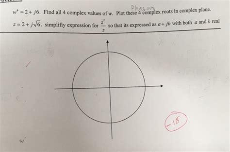 Solved W 4 2 J 6 Fins All 4 Complex Values Of W Plot