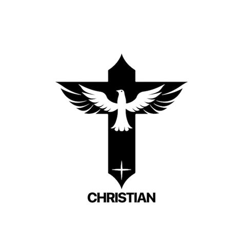 Plantilla De Logotipo Cristiano Con Paloma Símbolo Del Espíritu Santo