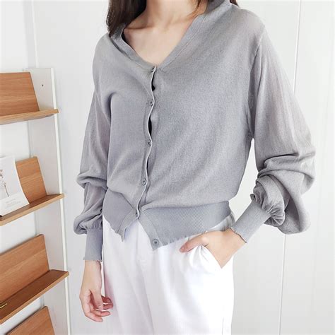 여자 여름 가을 가디건 시원한 시스루 가오리 오버핏 가디건 카디건 온채널