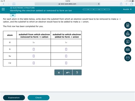 Solved For Each Atom In The Table Below Write Down The Chegg
