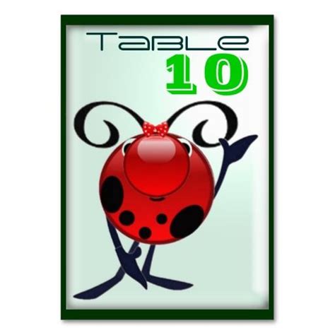 Funny Ladybug Table Marker Table Cards Place Card Table Decor Floral Table Numbers Table Cards