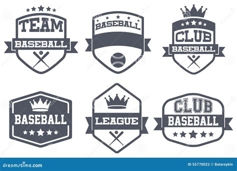 Baseball Club Emblems Labels And Design Elements Baseball Player