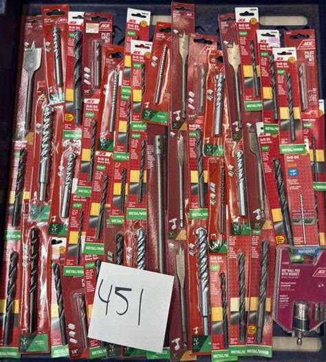 Assorted Lot Of Ace Drill Boring Bits Earls Auction Company