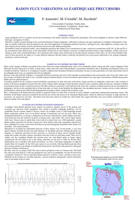 Pdf Radon Flux Variations As Earthquake Precursors