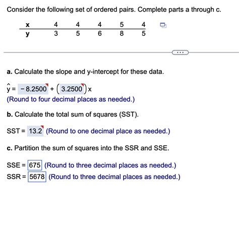 solved consider the following set of ordered pairs complete