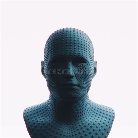 3d Model Of Male Head With Buttons Stock Illustration Illustration Of Texture Potrait 315660817