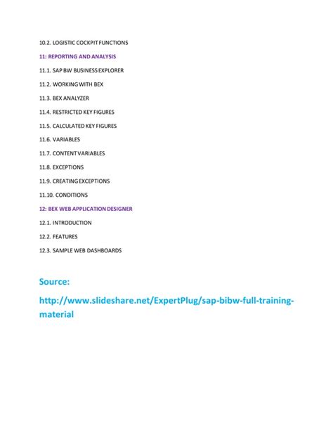 Sap Bw Table Of Contents For Sap Bi PDF