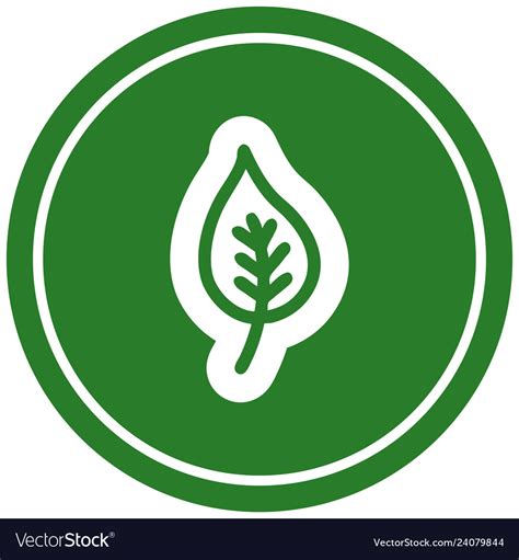 Natural Leaf Circular Icon Royalty Free Vector Image