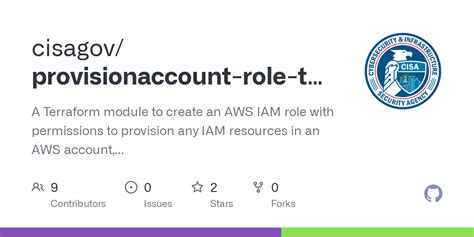 github cisagov provisionaccount role tf module a terraform module to create an aws iam role