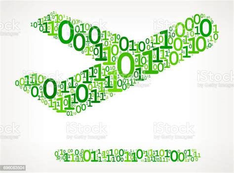 Airplane Binary Code Zero One Vector Illustration Stock Illustration