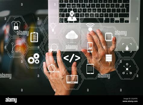 Coding Software Developer Work With Augmented Reality Dashboard