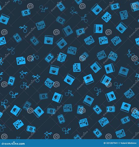 Set Mobile Apps Software Flowchart And Debugging On Seamless Pattern