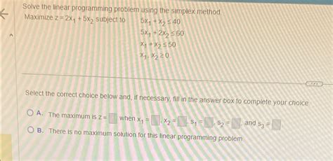 Solved Solve The Linear Programming Problem Using The