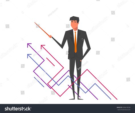 Business Man Pointing Graph Business Man Stock Vector Royalty Free 384618538 Shutterstock