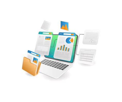 Isometric Illustration Concept Business Analysis Computer Application