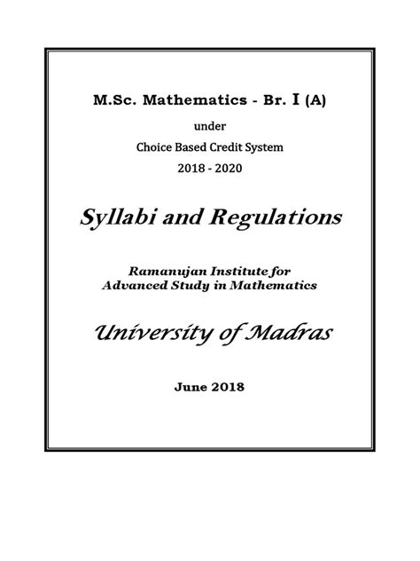 Maths Syllabus 2018 2019 Pdf Measure Mathematics Ring