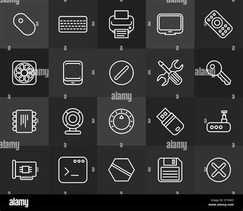 Outline Icons Thin Flat Design Modern Line Stroke Style Web And Mobile Design Element Objects