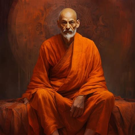 Premium Ai Image The Enigmatic Charm Of The Shaved Monk A Tale Of