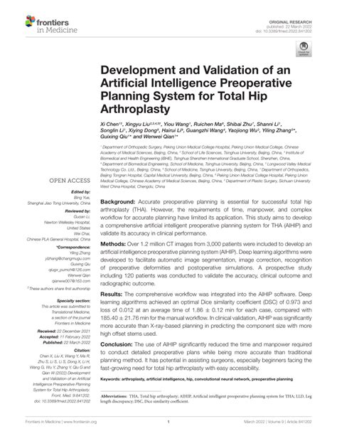 Pdf Development And Validation Of An Artificial Intelligence