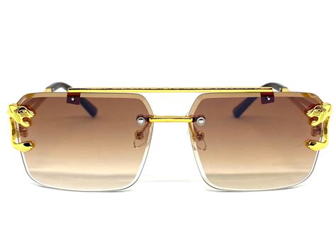 Classy Elegant Luxury Designer Hip Hop Style Sunglasses Gold Frame E09