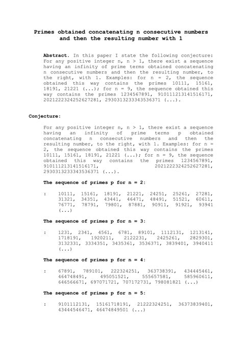 pdf primes obtained concatenating n consecutive numbers and then the